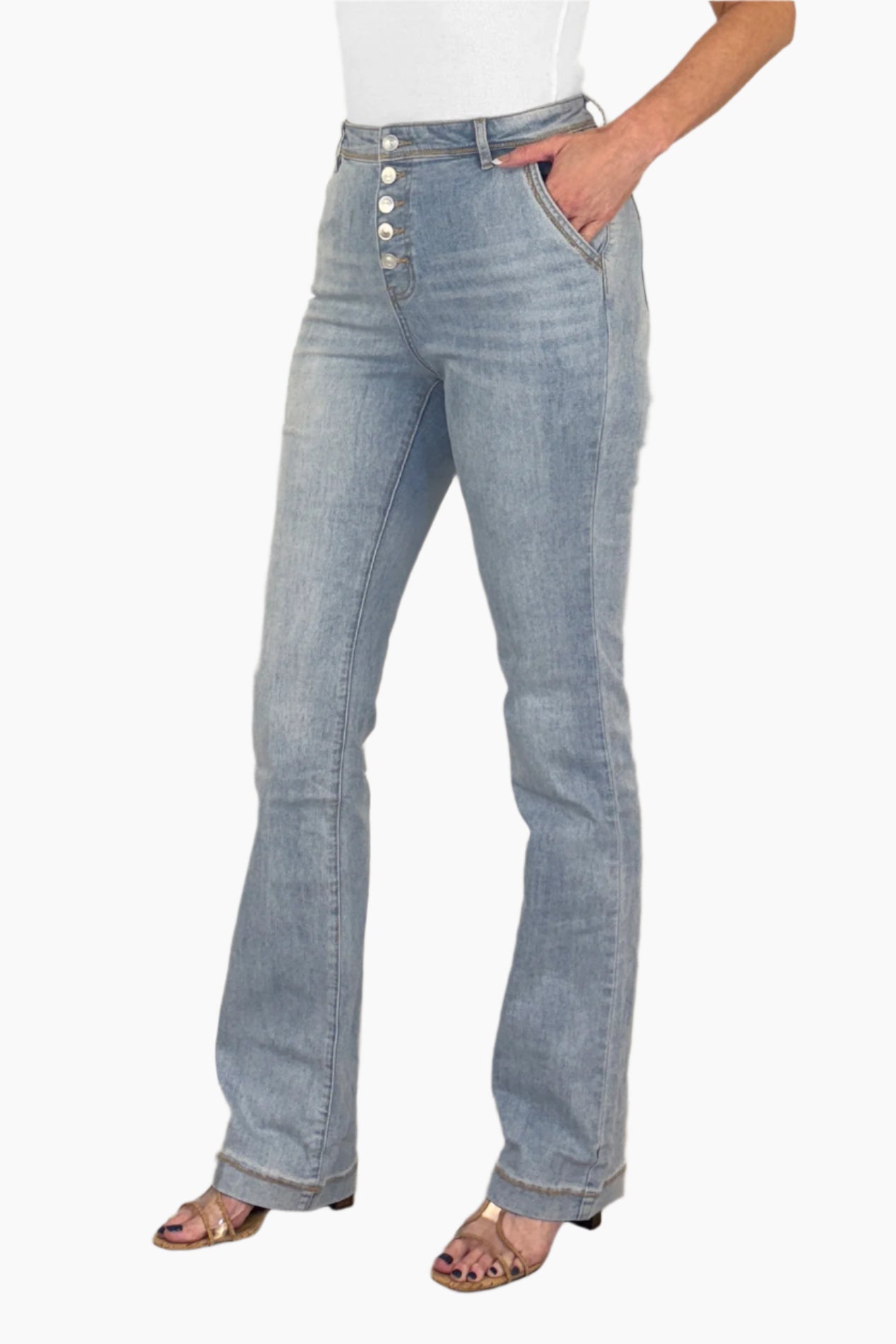 Brooke Button Fly Microflare Jean - Final Sale – Simply Tall