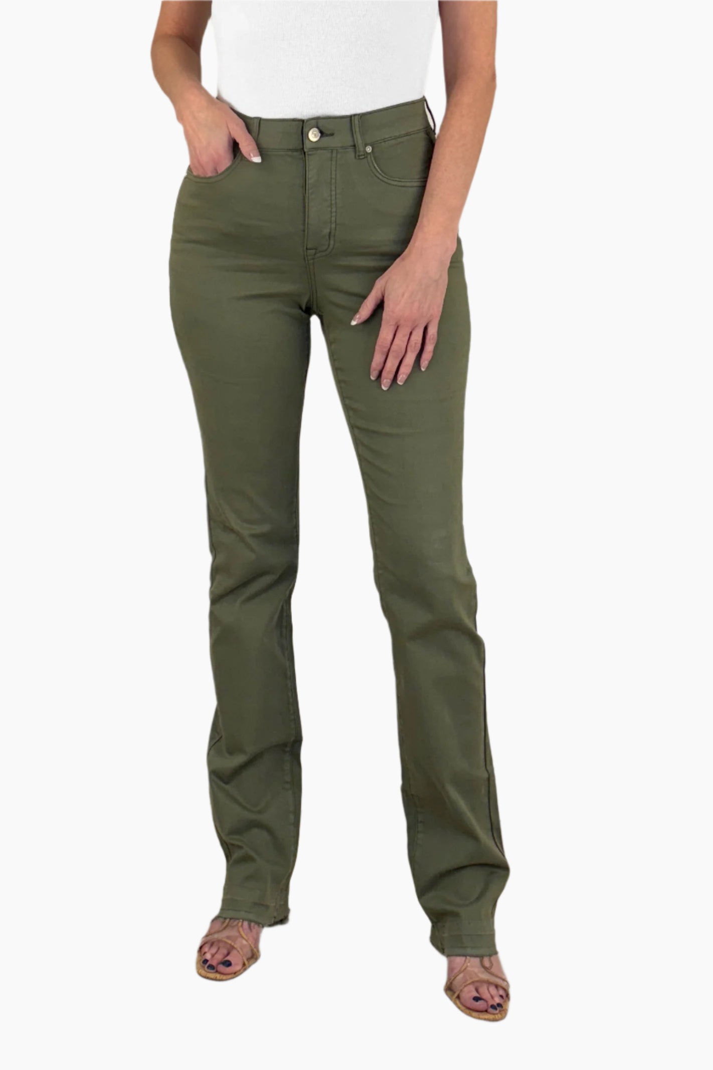 Simply Tall Womens Clothing - Sophia Microflare Release Hem Tall Jean